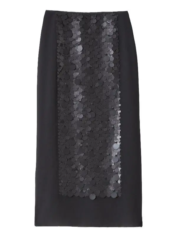 JOSEPH Sequin-embellished Midi Skirt - Black