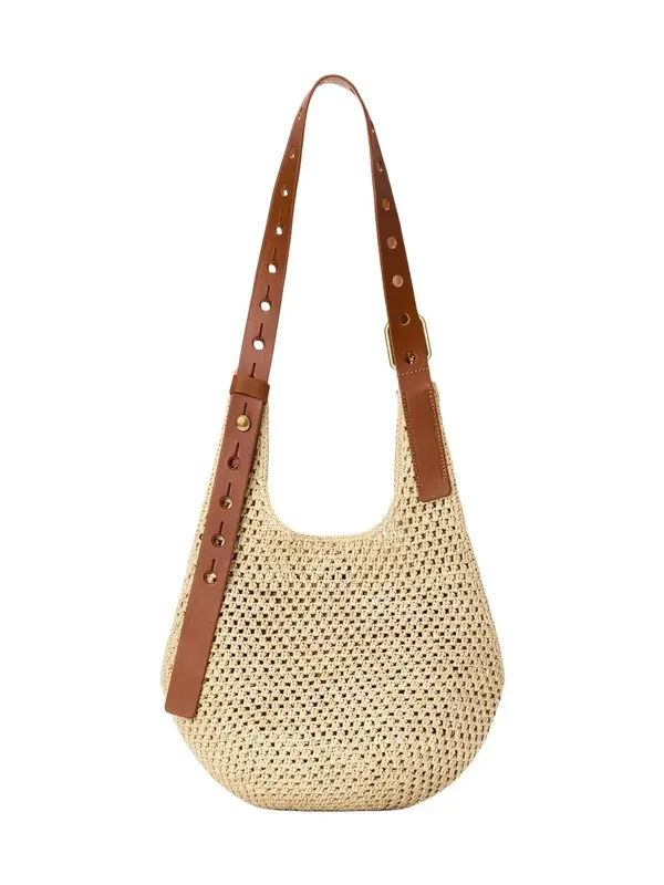 Loewe Punch Hole Shoulder Bag - Natural/tan