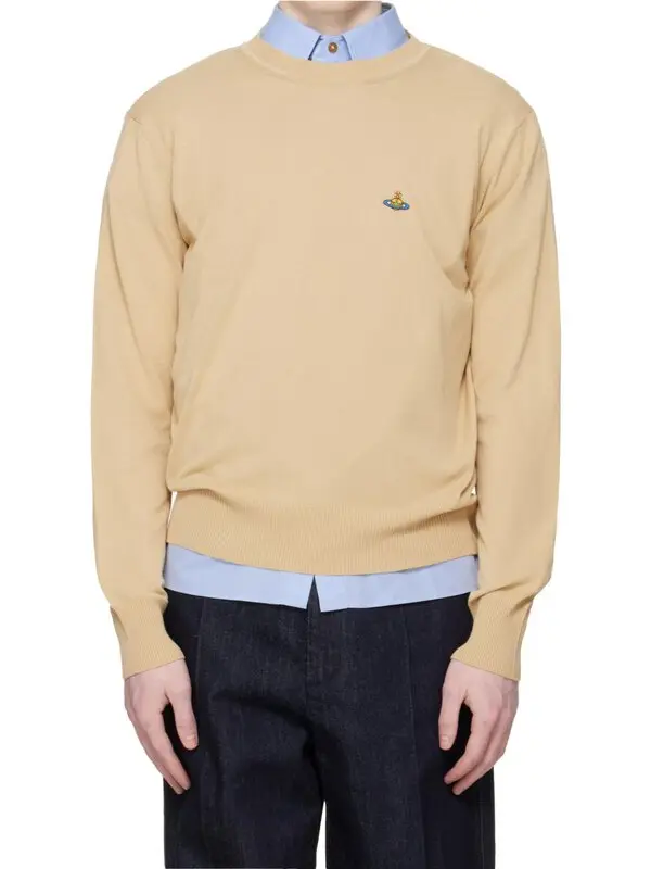 VIVIENNE WESTWOOD Orb Logo Knitted Sweater - Sand-colored