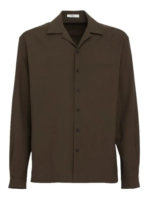 THE ROW Kanta Fluid Soft Wool Shirt - Green