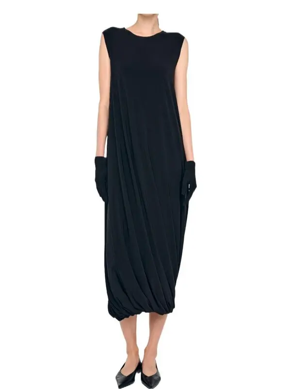 Norma Kamali Sleeveless Twist Mid-calf Dress - Black