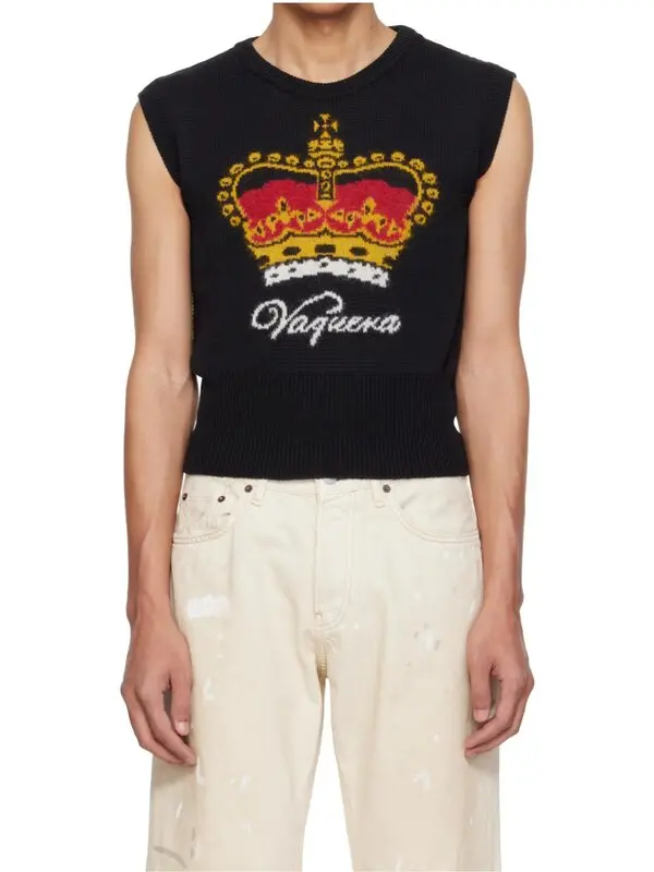 Vaquera Knitted Crown Vest - Black
