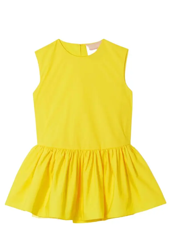ROKSANDA Ruffled Peplum Cotton Top - Yellow