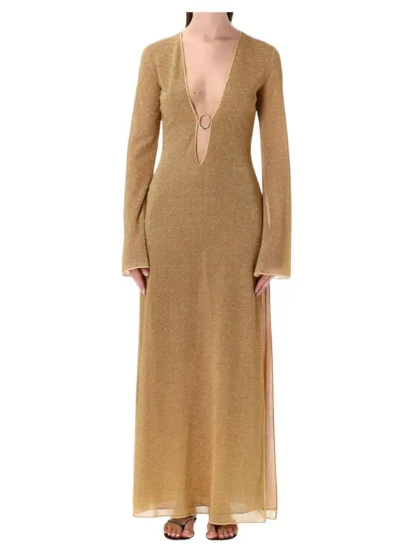 Oseree Lumiere Long-sleeved Kaftan - Gold