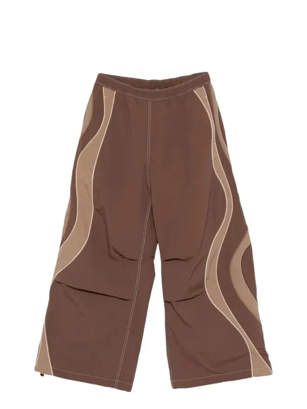 ERL Contrast Panel Wide-leg Pants - Brown