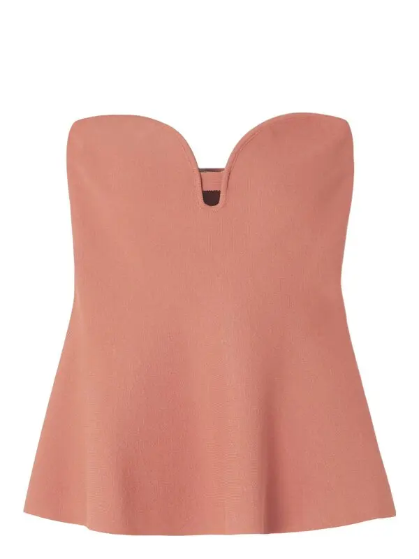 Stella McCartney Strapless Peplum Knit Top - Pink