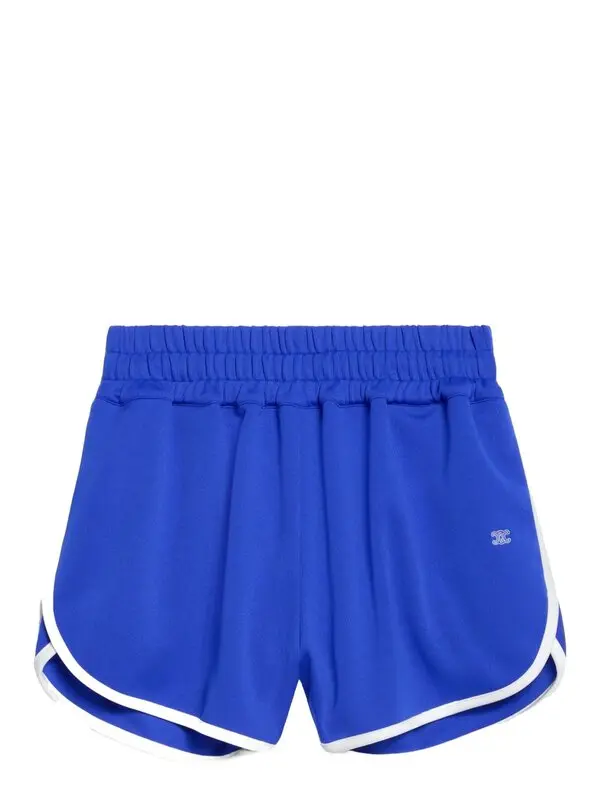 Celine Mini Shorts In Double Face Jersey - Electric Blue/white