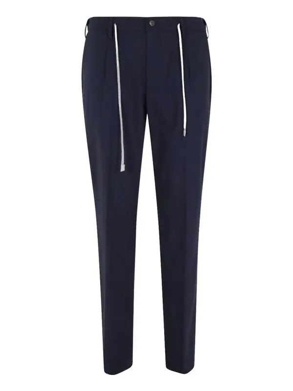 Eleventy Drawstring Tapered Leg Trousers - Black