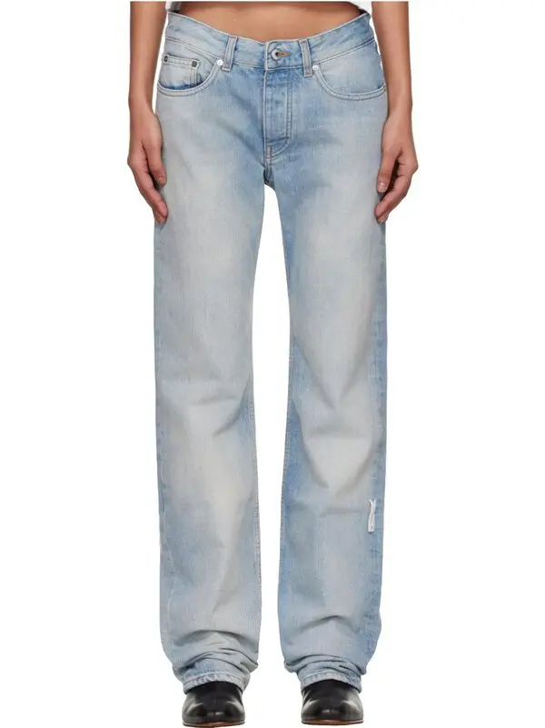 Off-White Straight Leg Jeans - Bleaching