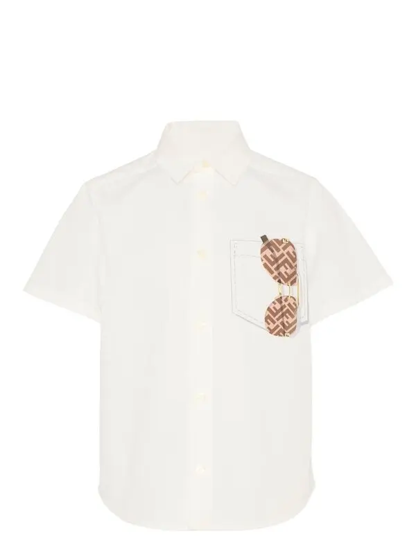 Fendi Short-sleeved Shirt With Ff Pattern Detail - White