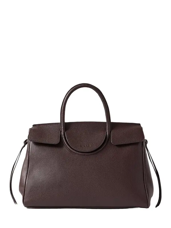 Staud Maude Leather Handbag - Dark Brown