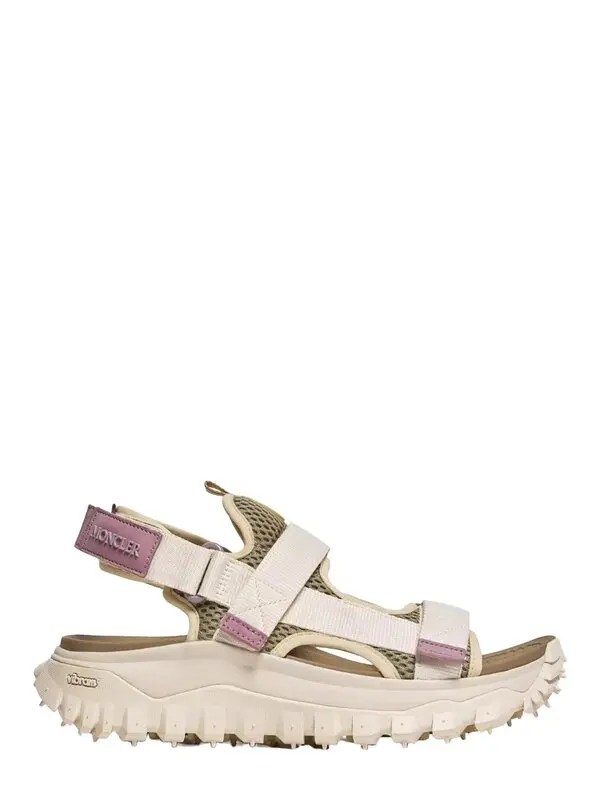 Moncler Trailgrip Vela Logo Patch Sandals - Ivory White