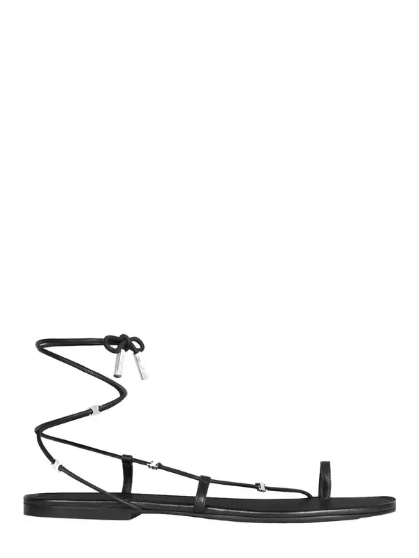 Celine Spiral Sandals In Lambskin - Black