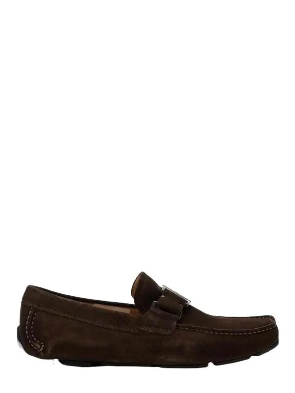 FERRAGAMO Buckled Loafers - Black
