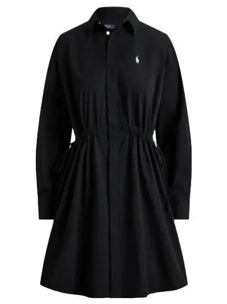 Polo Ralph Lauren Long Sleeve Cotton Mini Shirt Dress - Black