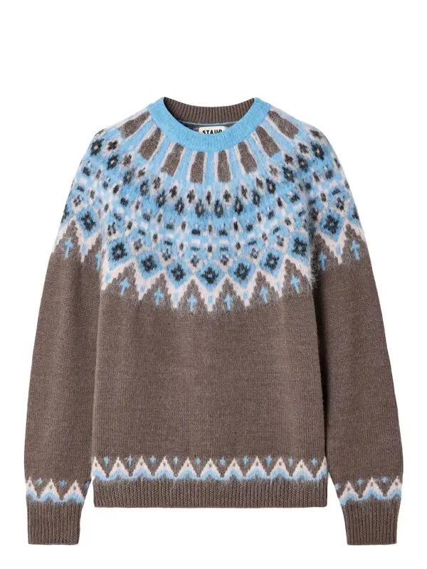 Staud Zane Fair Isle Wool Blend Sweater - No
