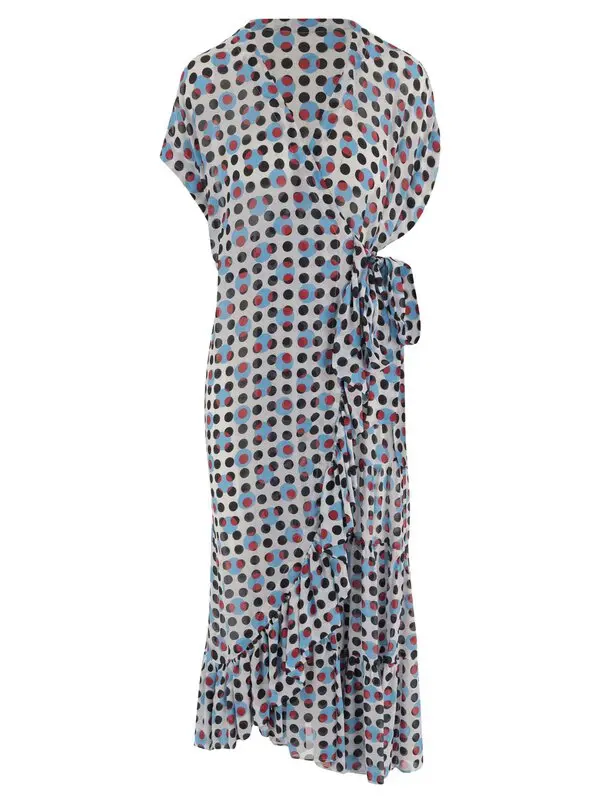 Dries Van Noten Polka Dot Maxi Dress - Gray