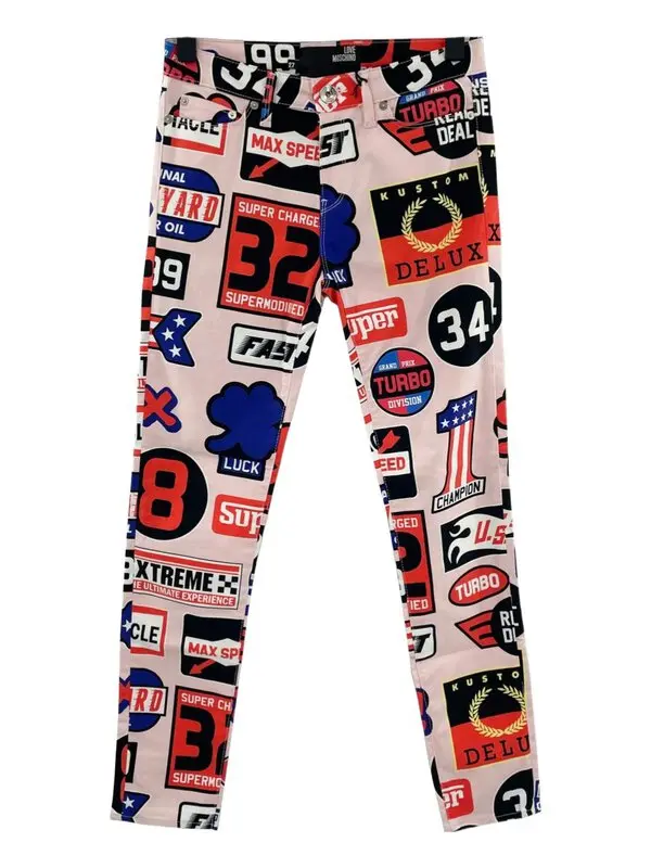 Moschino Printed Denim Trousers - Multicolor