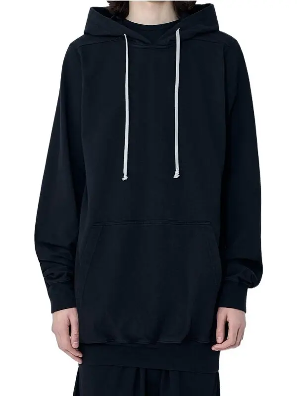 Rick Owens Jersey Drawstring Hoodie - Black