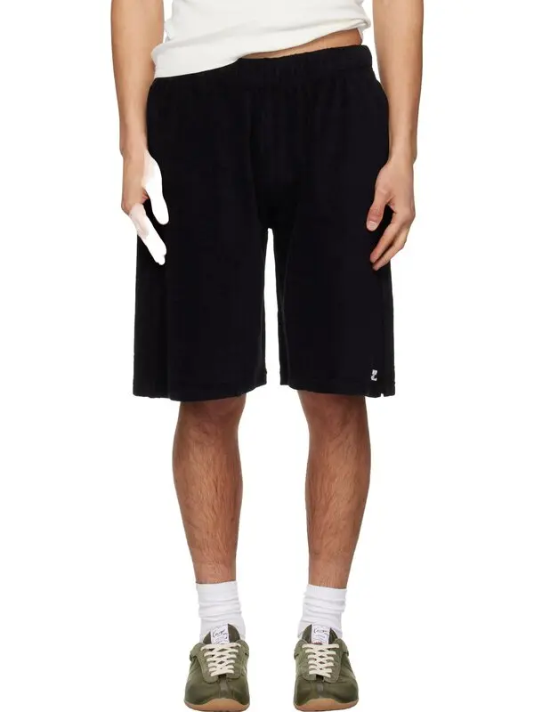 COURREGES Terrycloth Cargo Shorts - Black