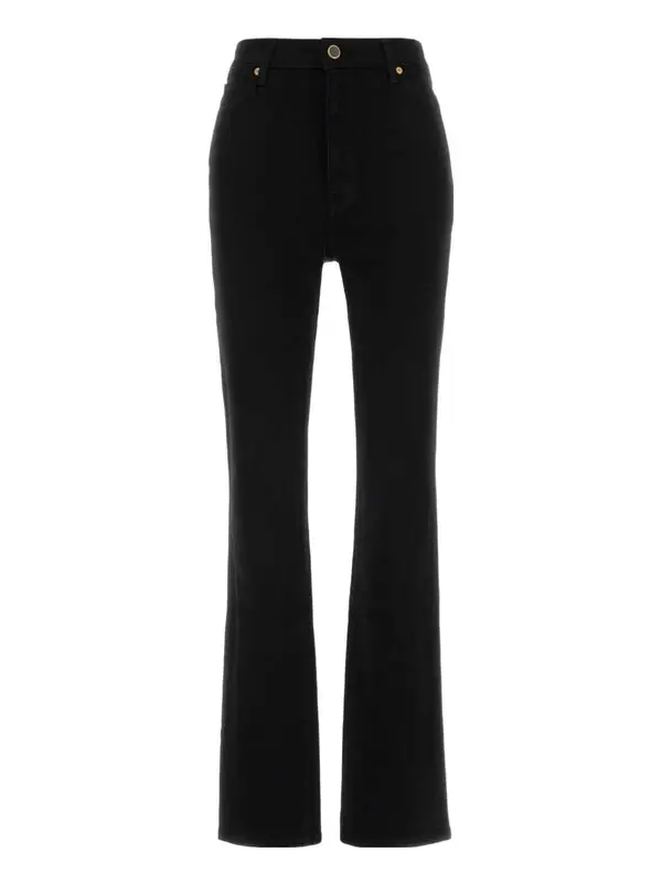 Khaite Logo Patch Flared Jeans - Black