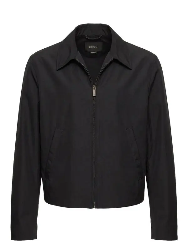 Gucci Zip-up Faille Jacket - Black