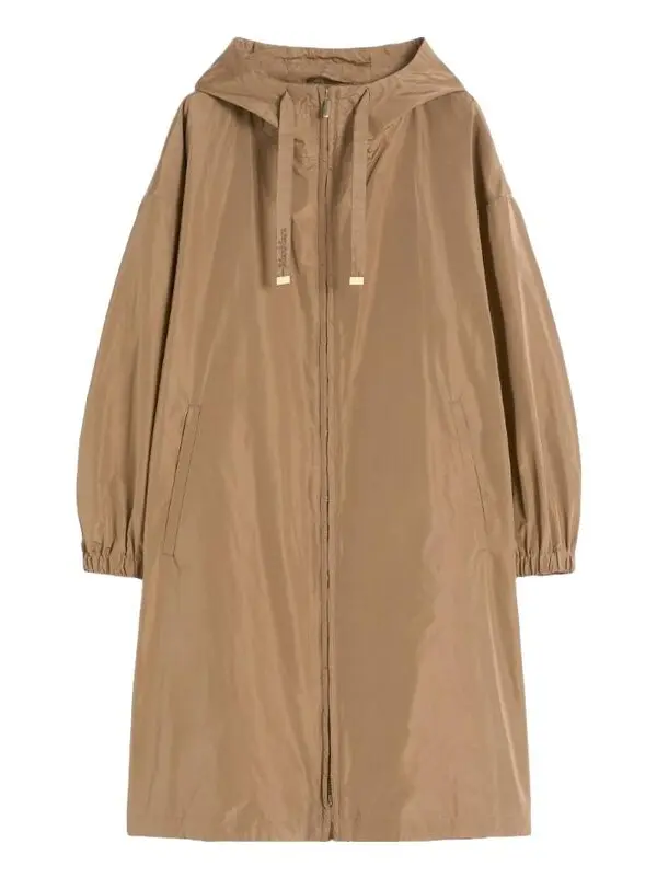 Max Mara Hooded Belted Raincoat - Camel