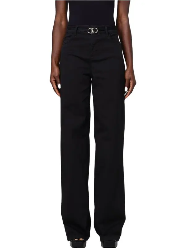 Liu Jo Belted High-waisted Trousers - Black