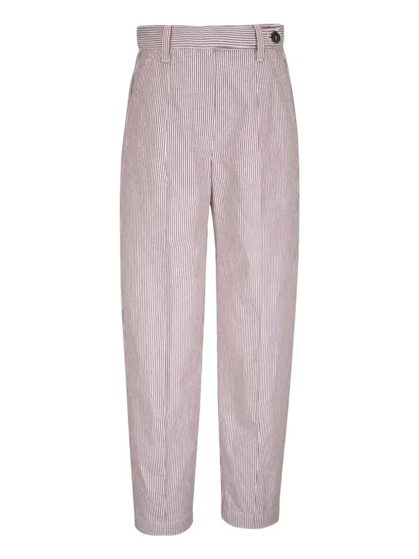 Brunello Cucinelli Striped Tailored Trousers - Pink