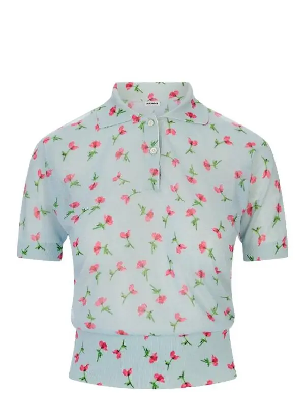 JIL SANDER Floral Slim-fit Polo T-shirt - Green
