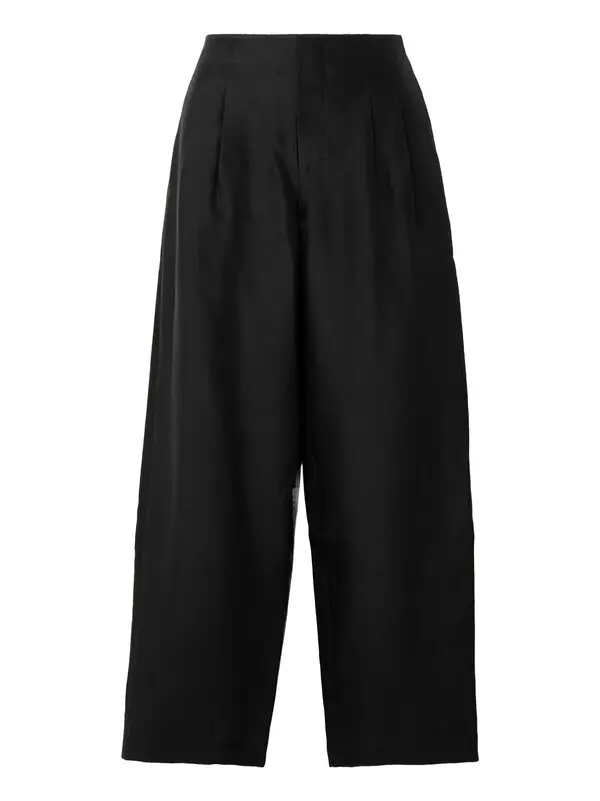 Staud Pleated Wide-leg Trousers - Black