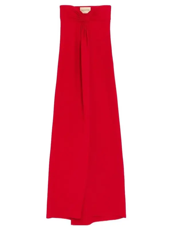 Valentino Garavani Cady Couture Strapless Sweetheart Neckline Maxi Dress - Red
