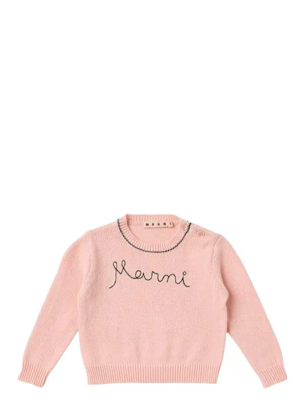 Marni Embroidered Cotton Knit Sweater - Pink