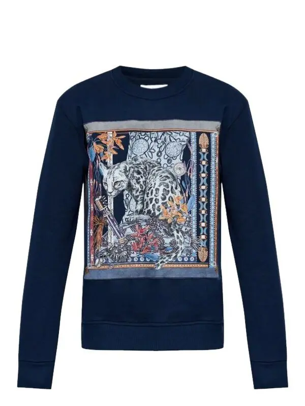 Etro Graphic Print Long Sleeve Sweatshirt - Black