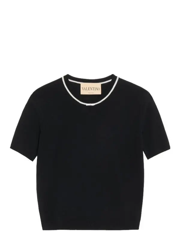 Valentino Garavani Crewneck Short-sleeved Jumper - Black