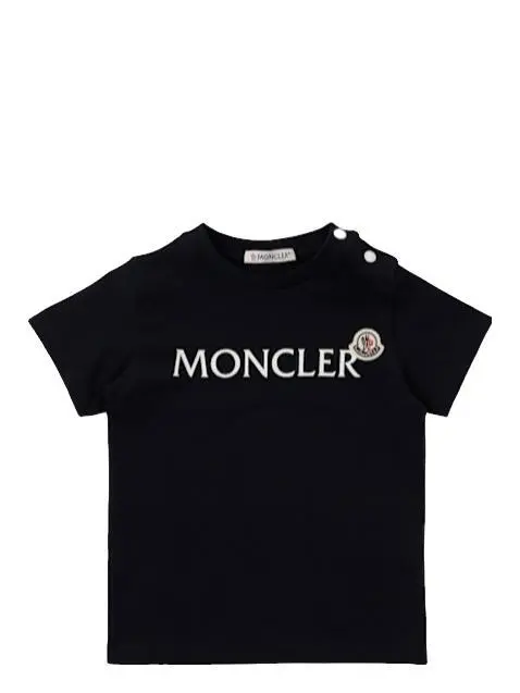 Moncler Logo Cotton Jersey T-shirt - Black