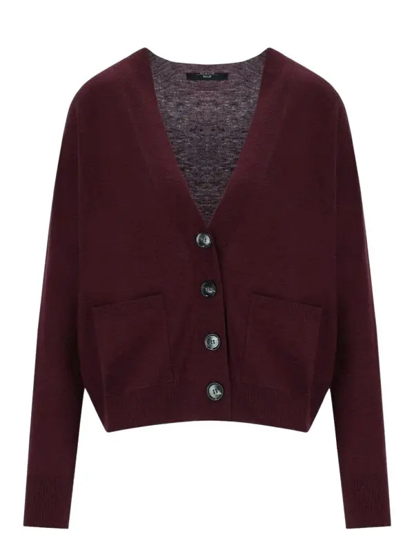 Max Mara V-neck Button-front Cardigan - Red