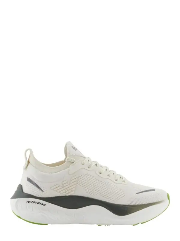 EA7 Logo Printed Lace-up Sneakers - White