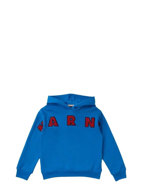 Marni Cotton Logo Hoodie - Blue
