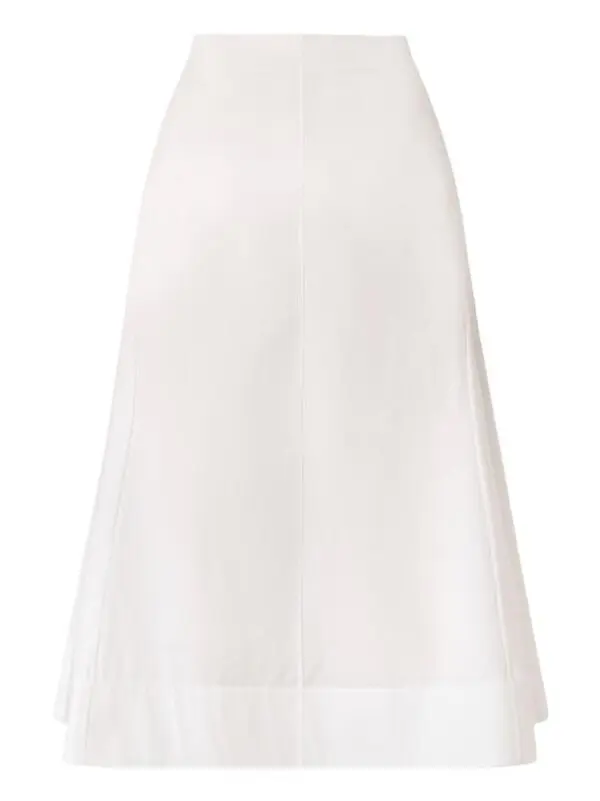 Khaite Paneled Cotton-poplin Midi Skirt - White