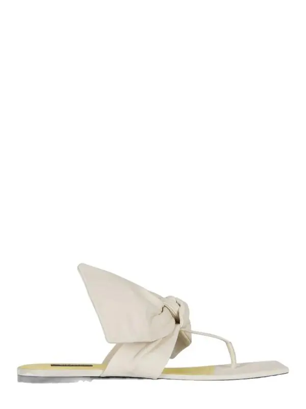 Givenchy Bow Leather Slides - Ivory