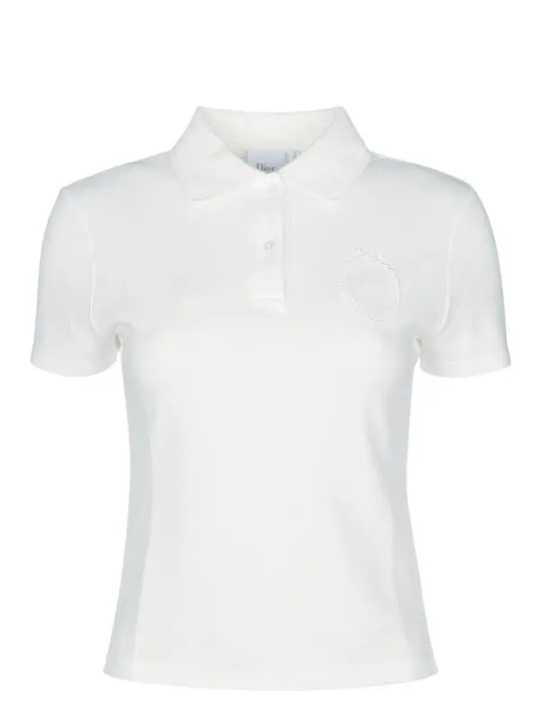 Dior Médaillon Embroidered Polo Shirt - White
