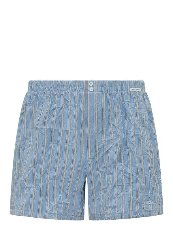 Dolce & Gabbana Crinkled Striped Boxer Shorts - Blue