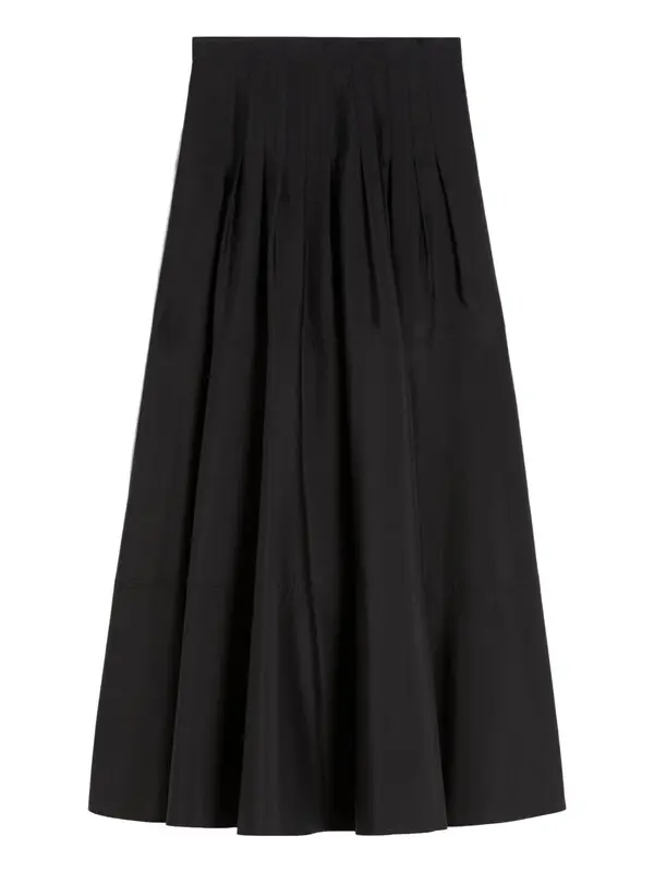 Max Mara Pleated Cotton Skirt - Black