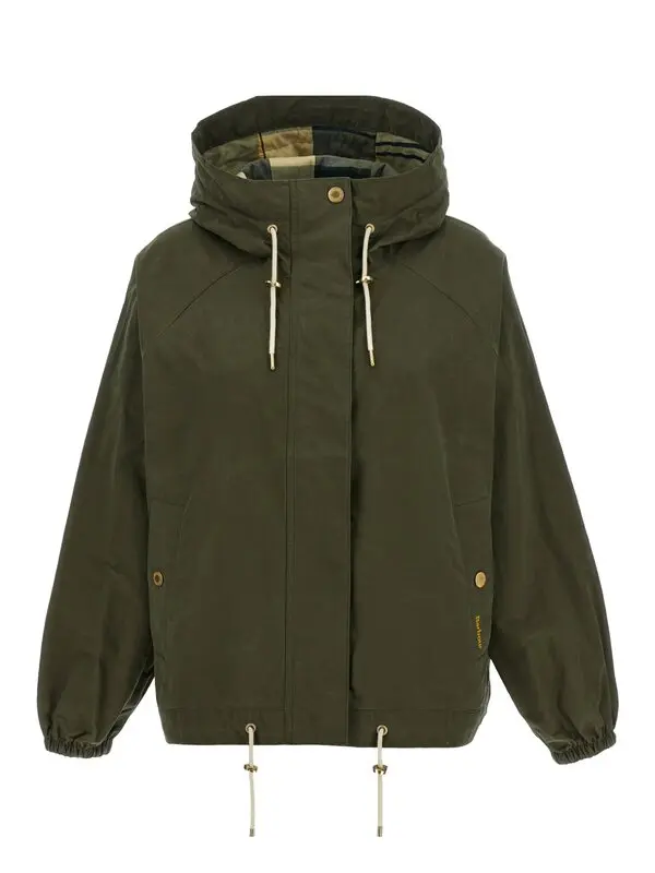 Barbour Hawkridge Showerproof Jacket With Drawstring Hem And Embroidered Logo - Green