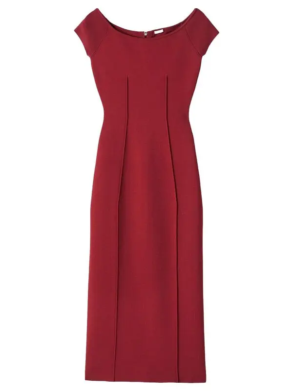 JOSEPH Compact Milano Knit Dress - Cherry
