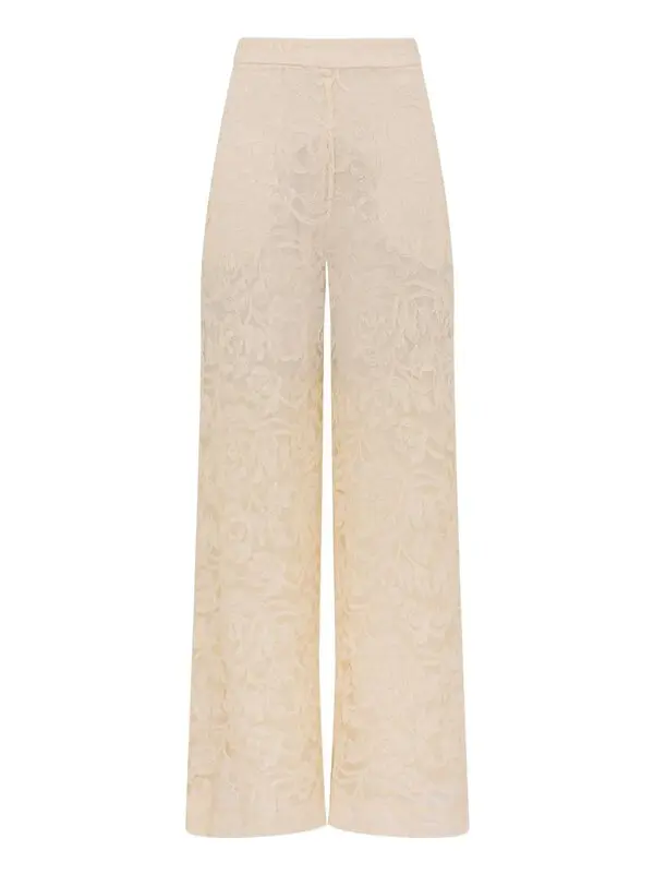 Zimmermann Carousel Lace Wide-leg Pants - Winter-white