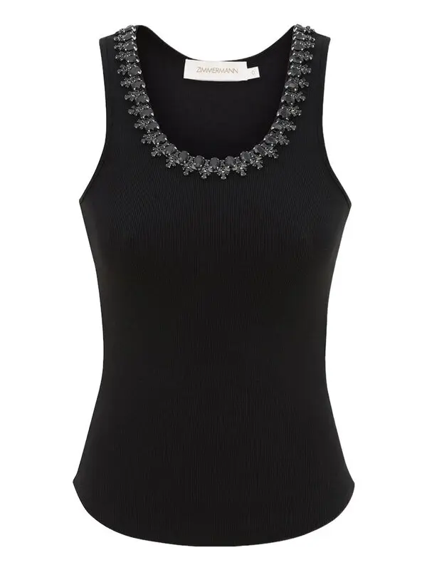 Zimmermann Embellished Sleeveless Tank - Black