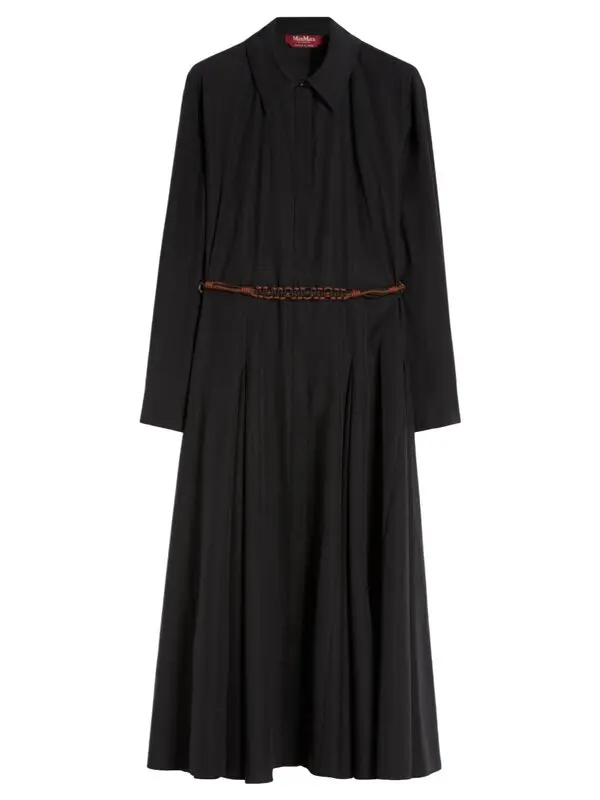Max Mara Belted Midi Shirt Dress - Black