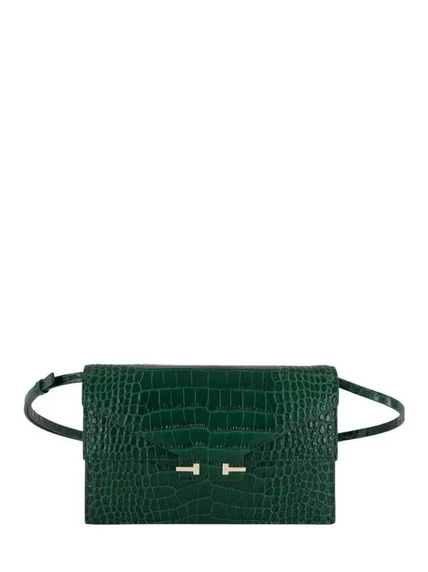 TOM FORD Embossed Croc Effect Shoulder Bag - Emerald Green